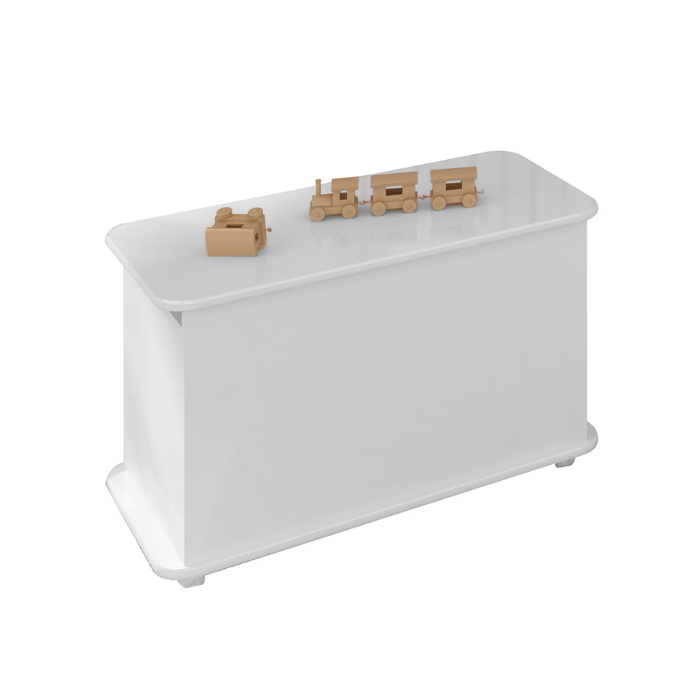 Caixa De Brinquedos Branco Com Cantos Arredondados - Camicado